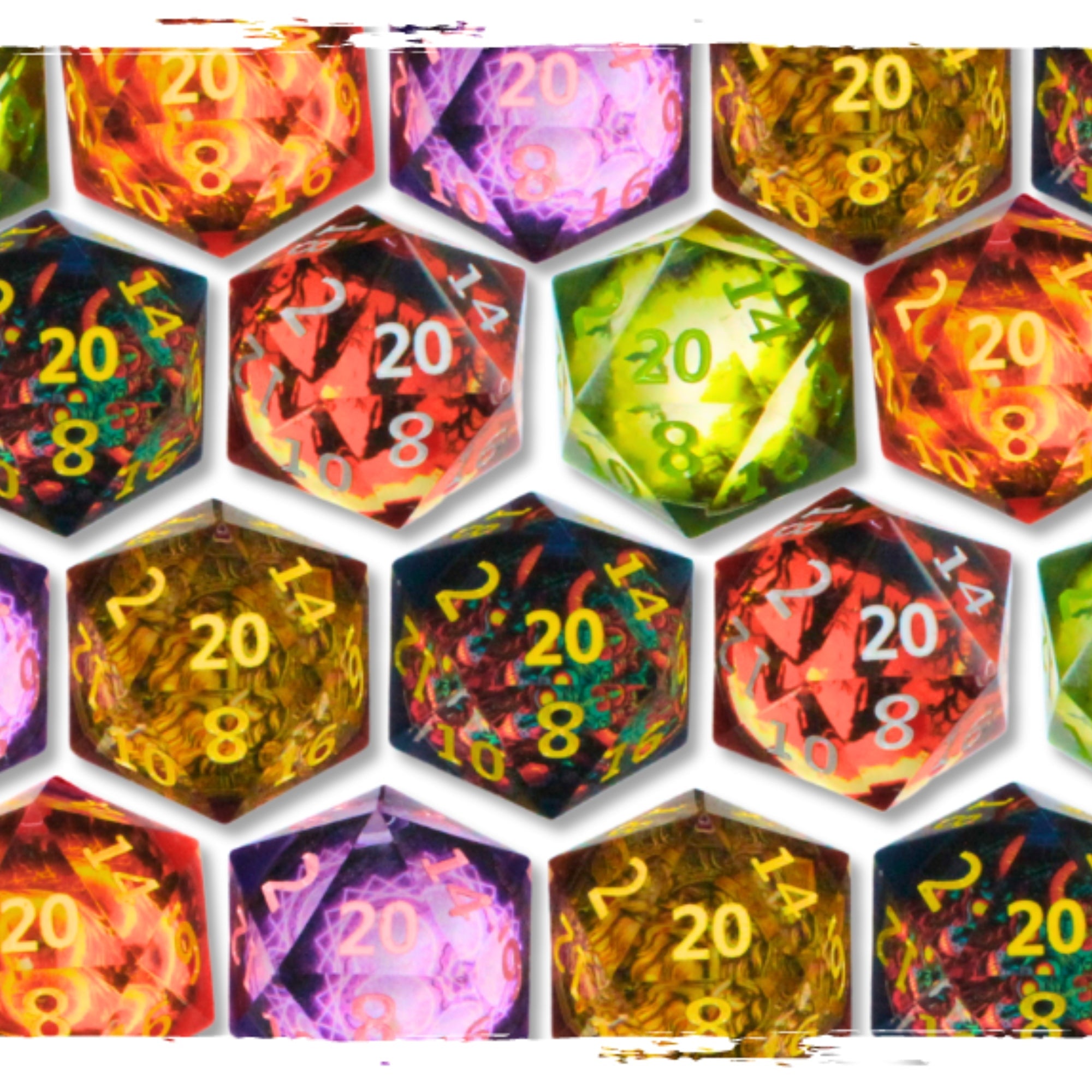 Sharp Edge Resin Dice Set for TTRPGs | Sharp Dice with Fun Inclusions ...