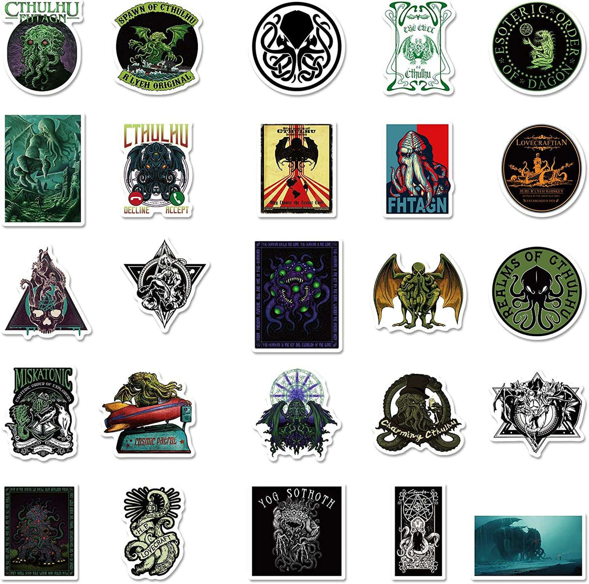50PCS Cthulhu Mythos Sticker Pack | HP Lovecraftian Sticker Bundle – 12 ...