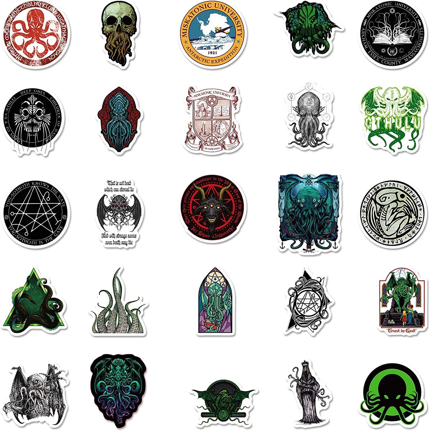 50PCS Cthulhu Mythos Sticker Pack | HP Lovecraftian Sticker Bundle – 12 ...